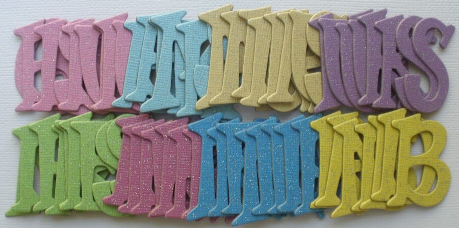 165 Pieces GLiTTER DUST SPARKLY Chipboard Alphabet Letters | Etsy