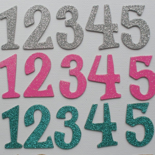 Pink Glitter Numbers - Etsy