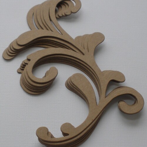 FLOURISH SCROLL Raw Chipboard Bare Die Cuts | Etsy