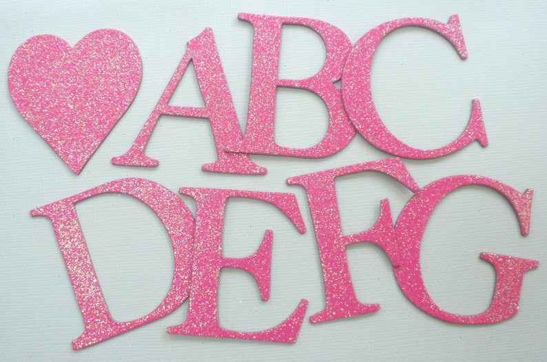 4" Large Glitter Chipboard Alphabet Letters - 4" Inch Letters - Banner ...