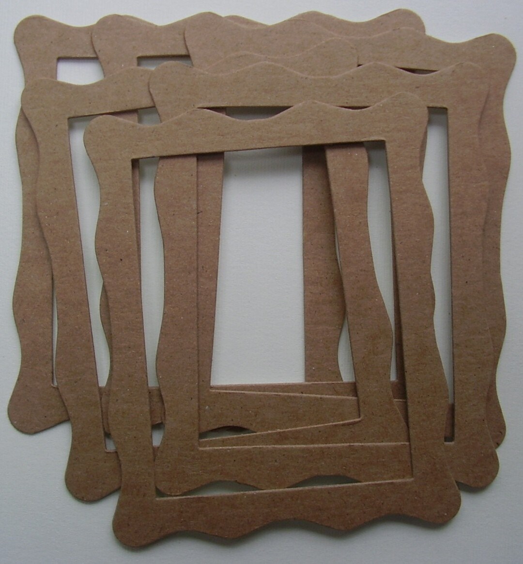 WAVY FRAMES - Picture Frames - Chipboard Bare Die Cuts 4" Inch X 4 3/4 ...