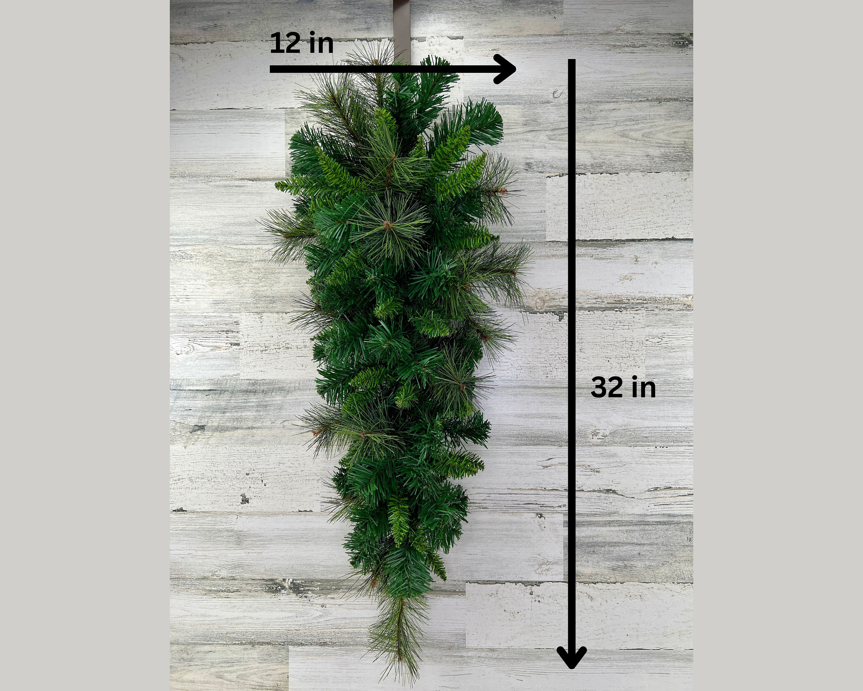 Pine Teardrop Swag, 28 Inch Evergreen Pine Swag, Christmas Greenery ...