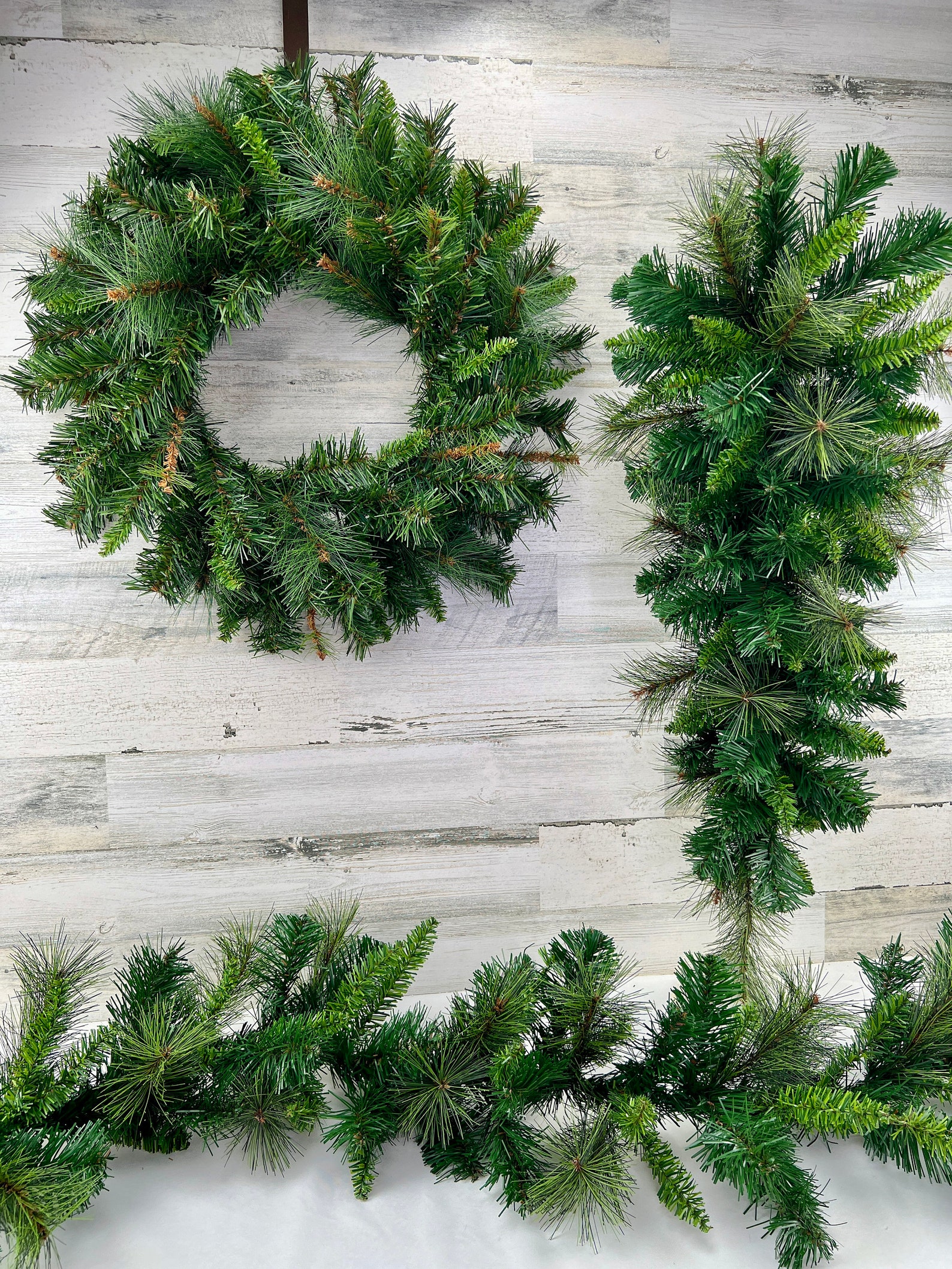 Artificial Mixed Pine Garland 9 Ft, Christmas Greenery Garland Base ...