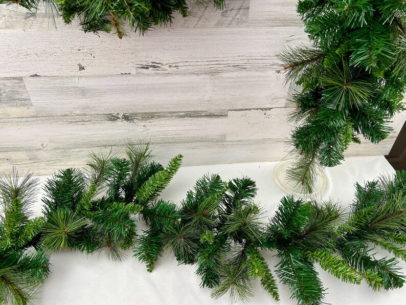 Artificial Mixed Pine Garland 9 Ft, Christmas Greenery Garland Base ...
