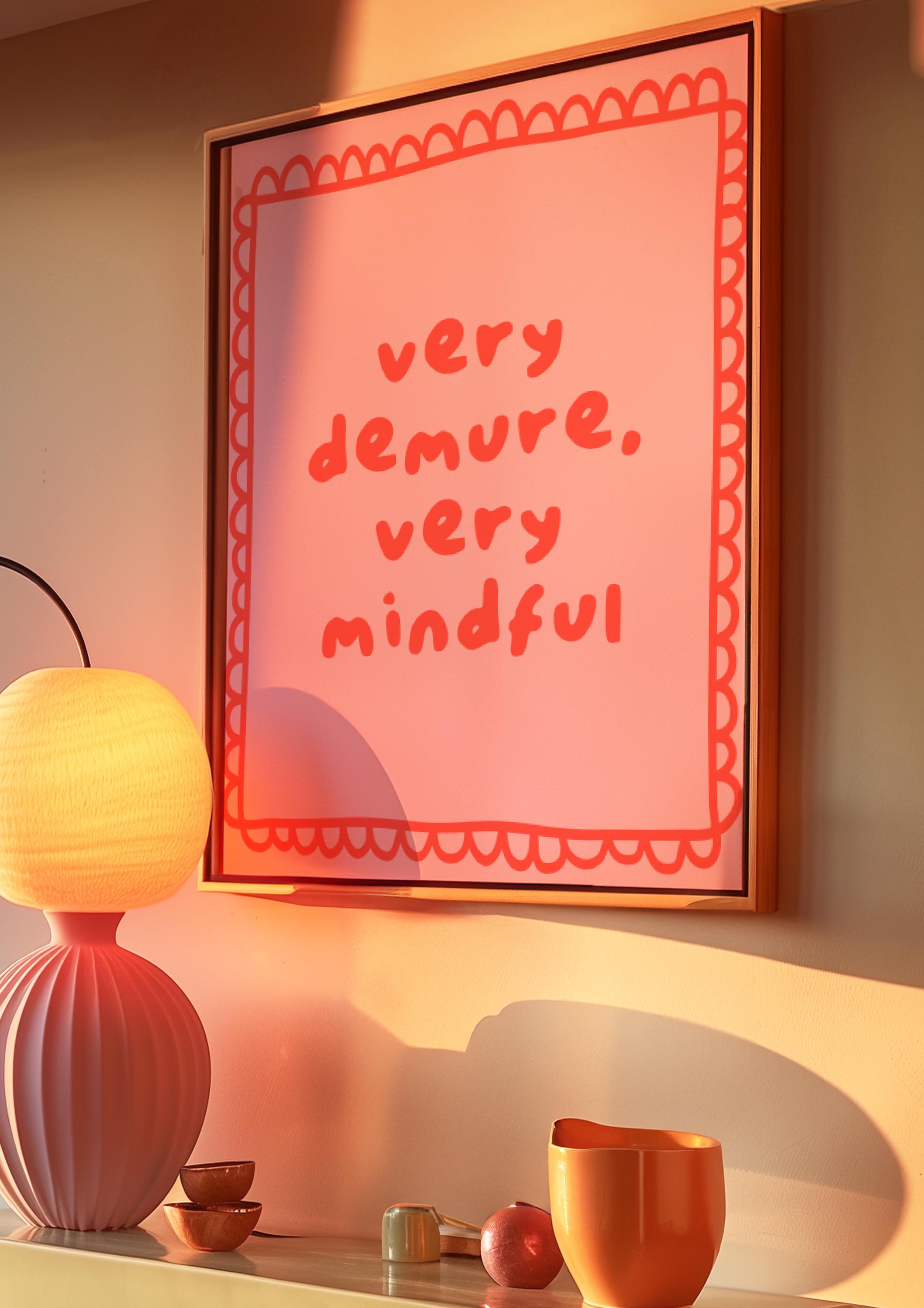 Very Demure, Very Mindful Tik Tok Trend Wall Art, Girly Poster ...