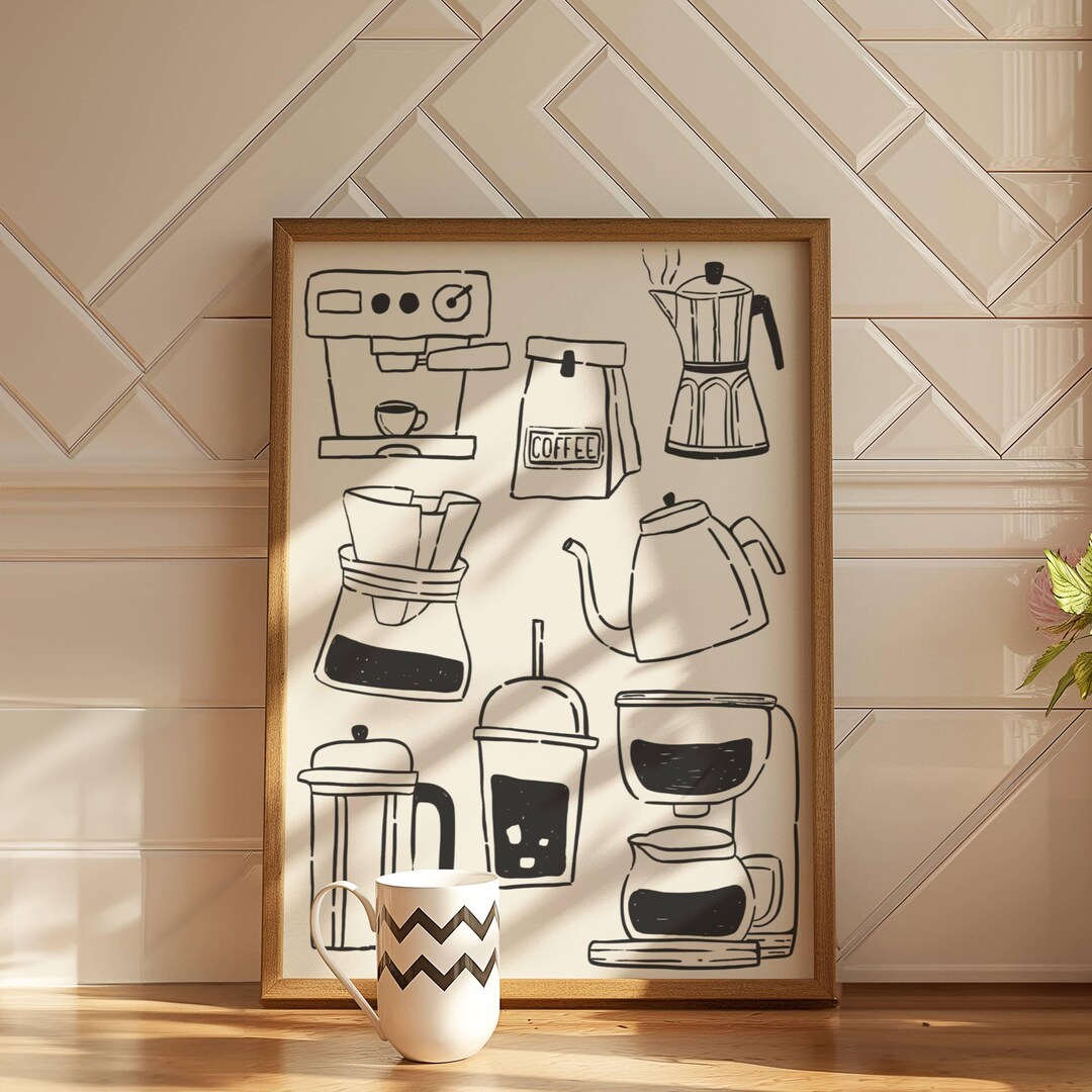 Espresso Poster, Coffee Print, Wall Art for Coffee Shops, Café Decor ...
