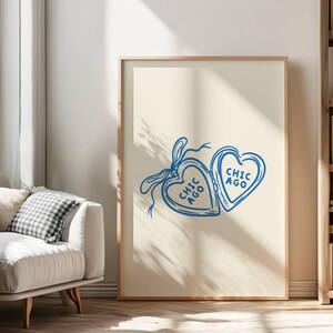 Chicago Wall Art, Heart Locket Print, Love in Chicago Poster, Dopamine ...
