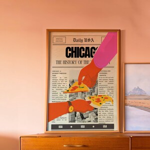 Chicago Pizza Newspaper Print, Funky Wall Art (digital Download) - Etsy