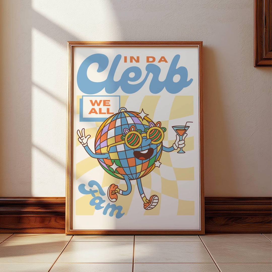 In Da Clerb Tik Tok Trend Wall Art, Retro Print, Nostalgic Poster ...
