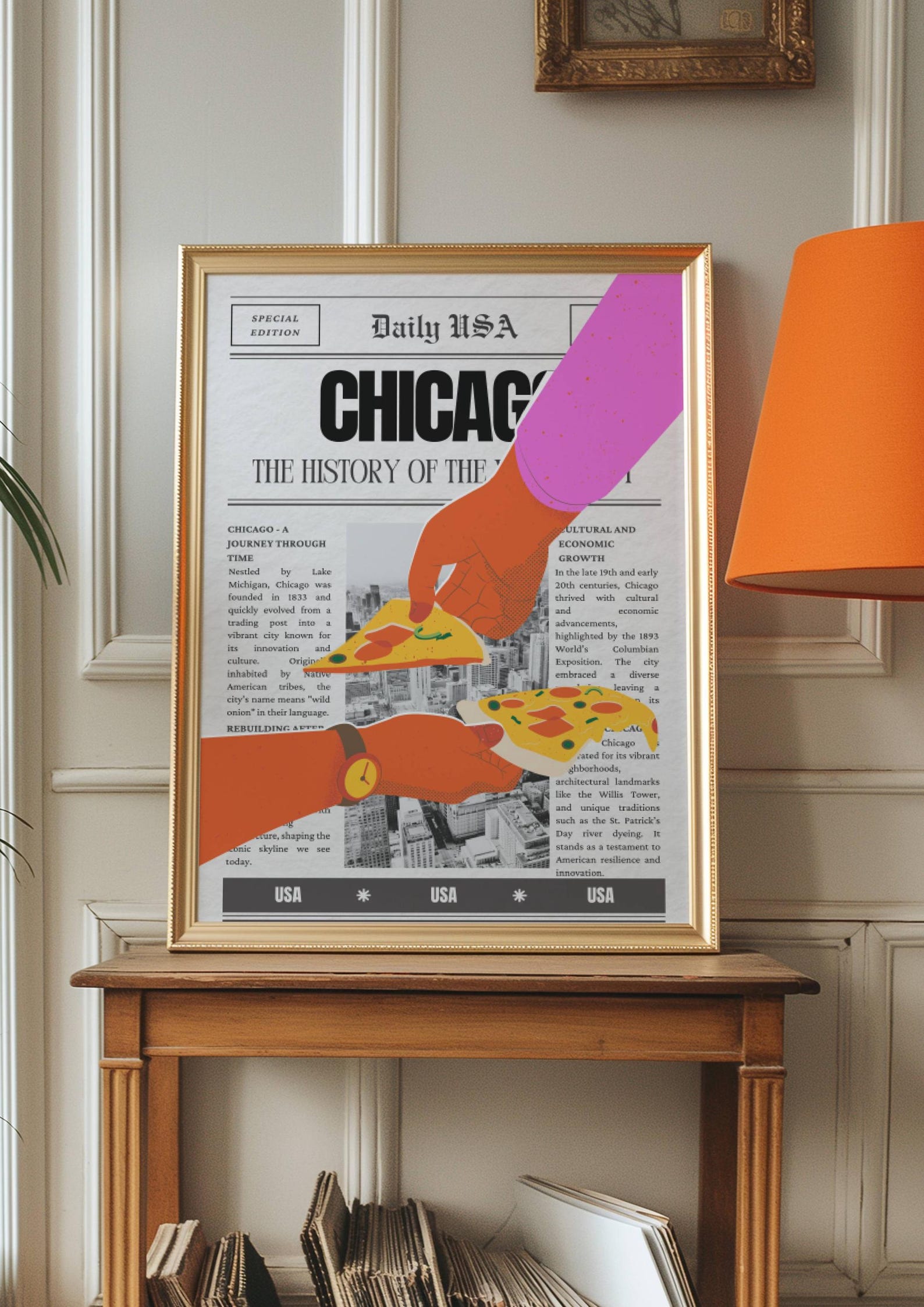 Chicago Pizza Newspaper Print, Funky Wall Art (digital Download) - Etsy