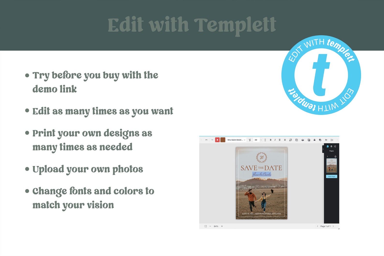 Timeline Sign Wedding Template Classic Monogram Initial Editable Sign ...