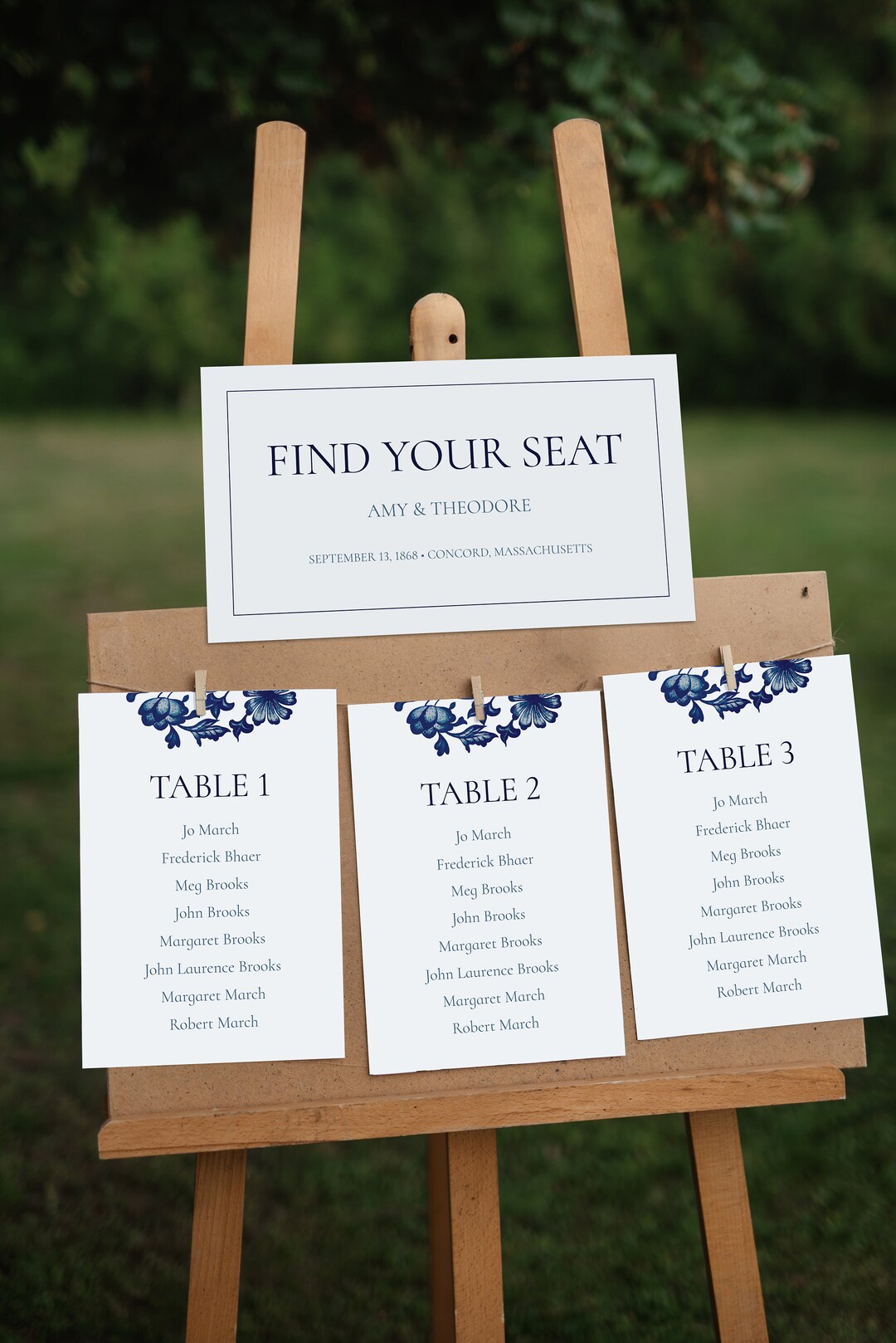 Blue Floral Wedding Seating Chart Template (digital Download) #BFLW - Etsy