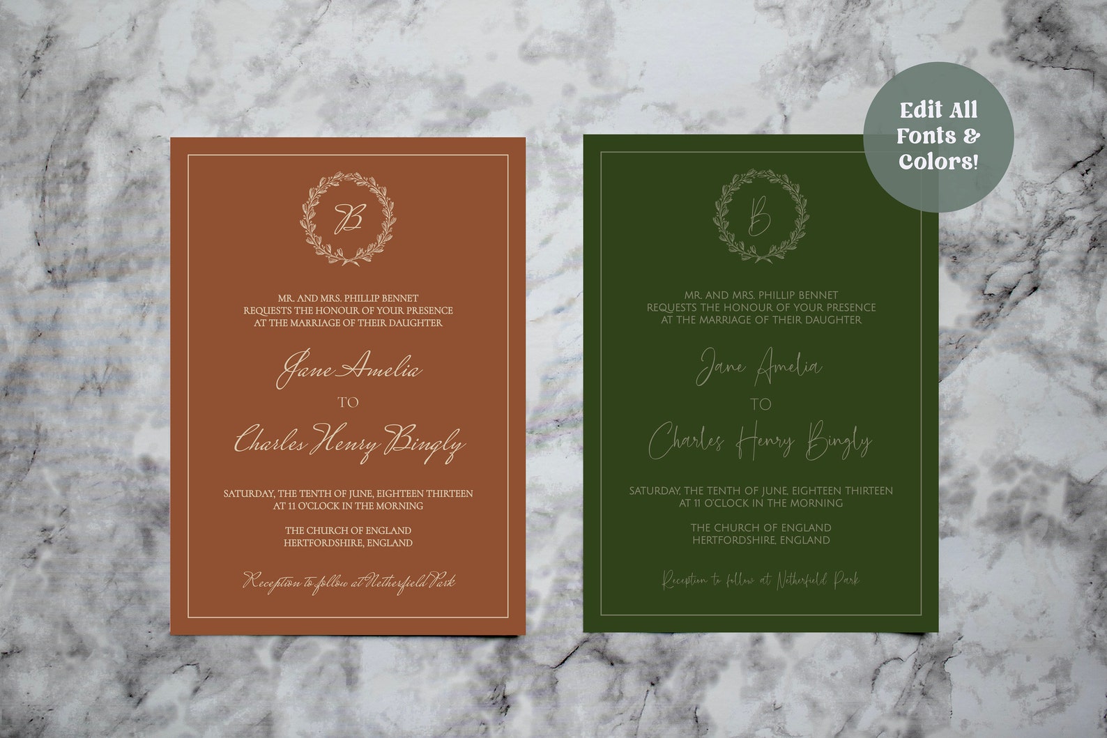 Timeline Sign Wedding Template Classic Monogram Initial Editable Sign ...