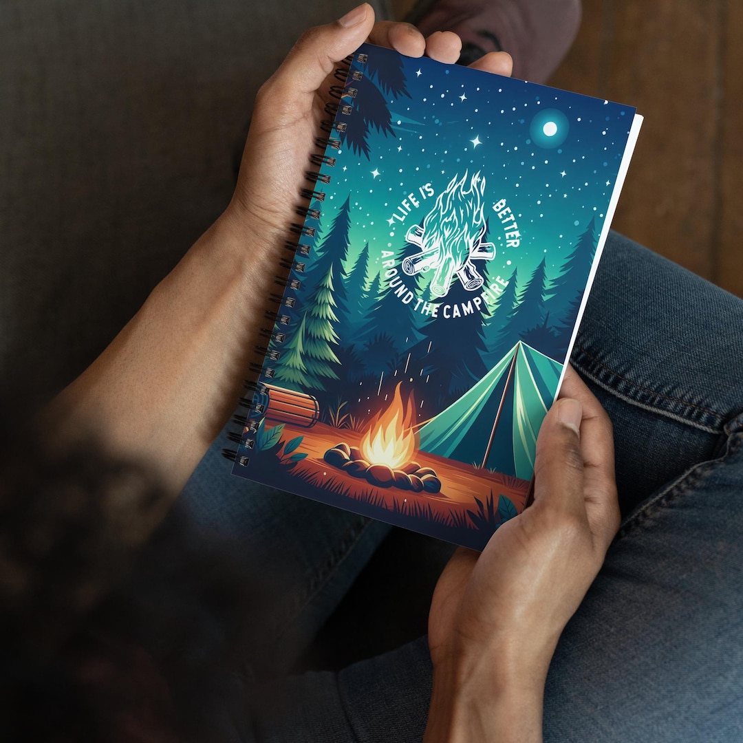 Campfire Spiral Notebook, Camping Notebook, Camping Gift, Campfire Gift ...