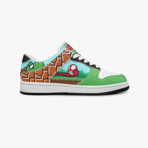 Retro Game Leather Sneakers, Nintendo Game Shoes, Unisex Vintage Game ...