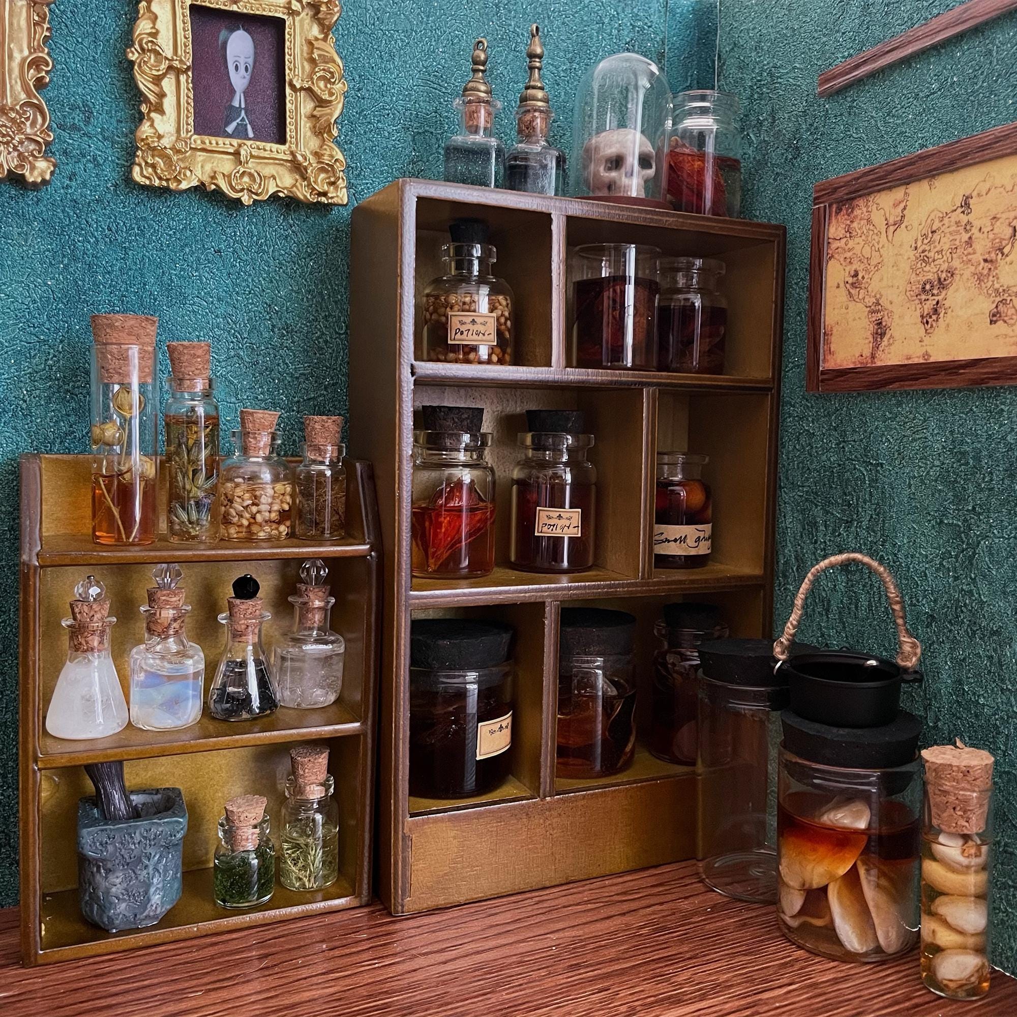 Dollhouse Medieval Apothecary Cabinet – Wizard’s Storage for Potions ...