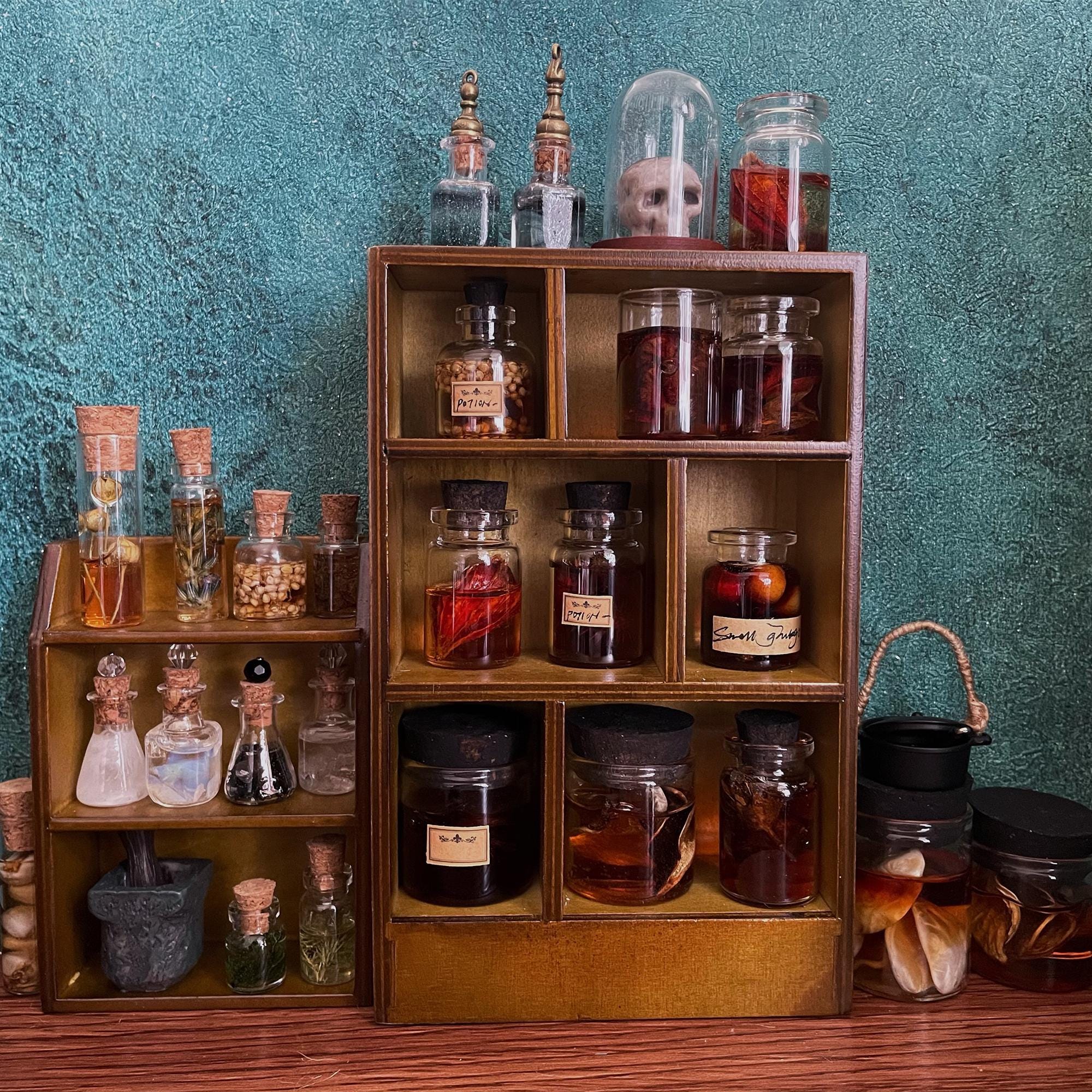 Dollhouse Medieval Apothecary Cabinet – Wizard’s Storage for Potions ...