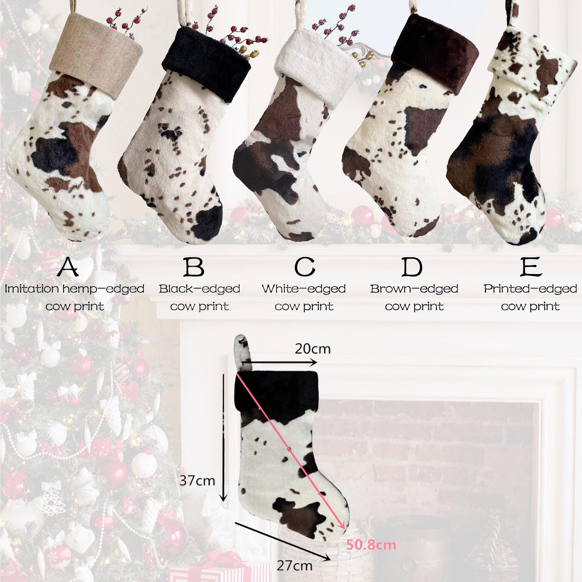 Personalized Cow Christmas Stocking,embroidered Plush Cow Stocking,west ...