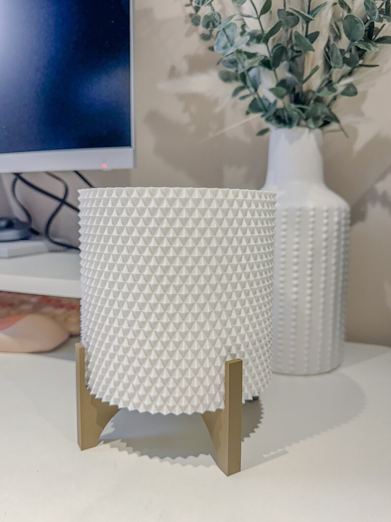 3D Printed Modern Japandi Style Plant Pot Diamond Design, Stylish Home ...