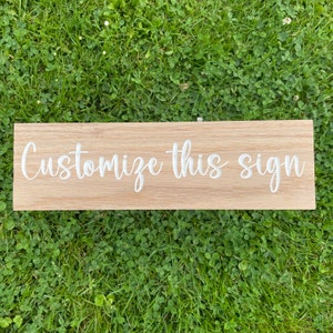 Custom Oak Wood Sign | Engraved Personalized Plaque | Handcrafted ...