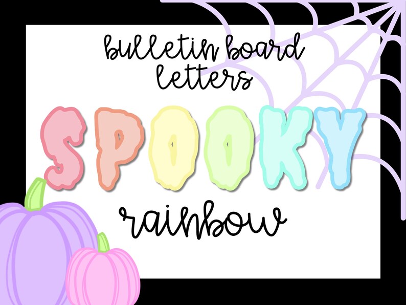 Spooky Rainbow - Bulletin Board Letters - Etsy