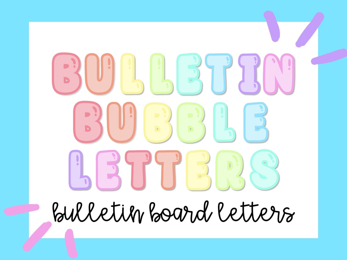 Bubbly Rainbow Bulletin Board Letters - Etsy