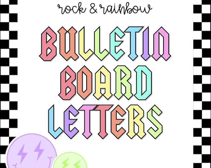 Rock and Rainbow Bulletin Board Letters - Etsy