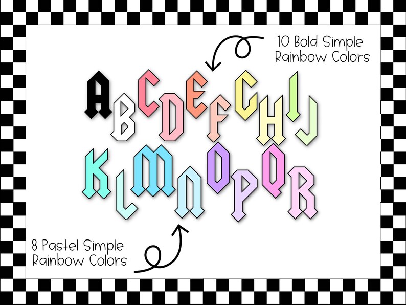 Rock and Rainbow Bulletin Board Letters - Etsy