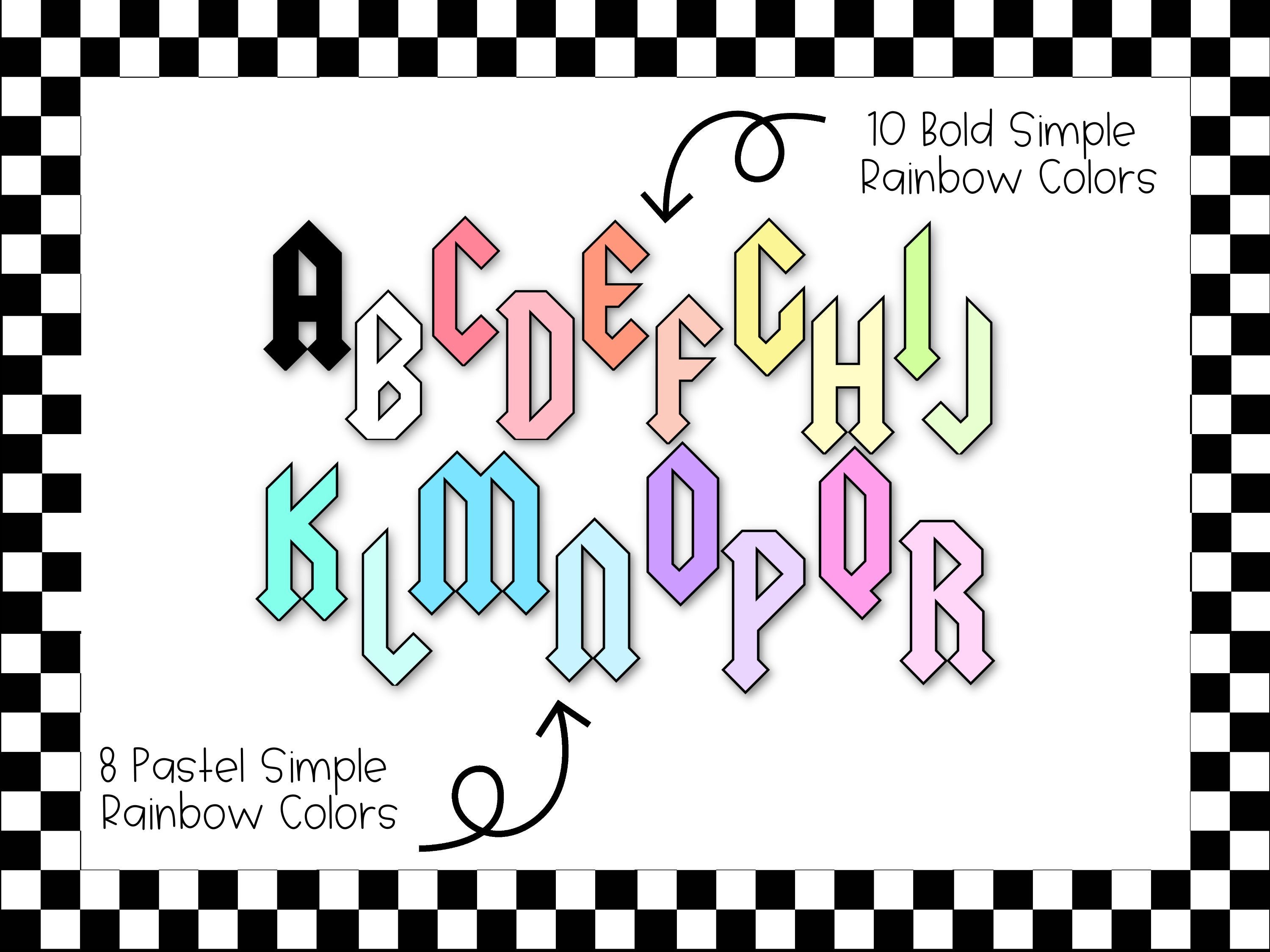 Rock and Rainbow Bulletin Board Letters - Etsy