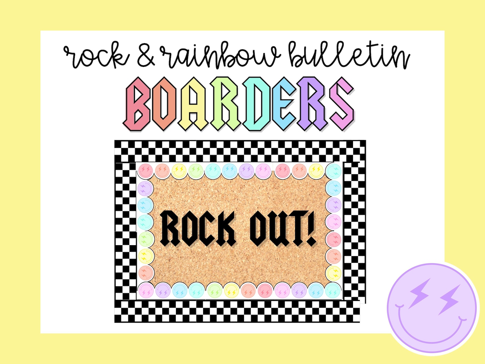 Rock and Rainbow Bulletin Board Borders - Etsy
