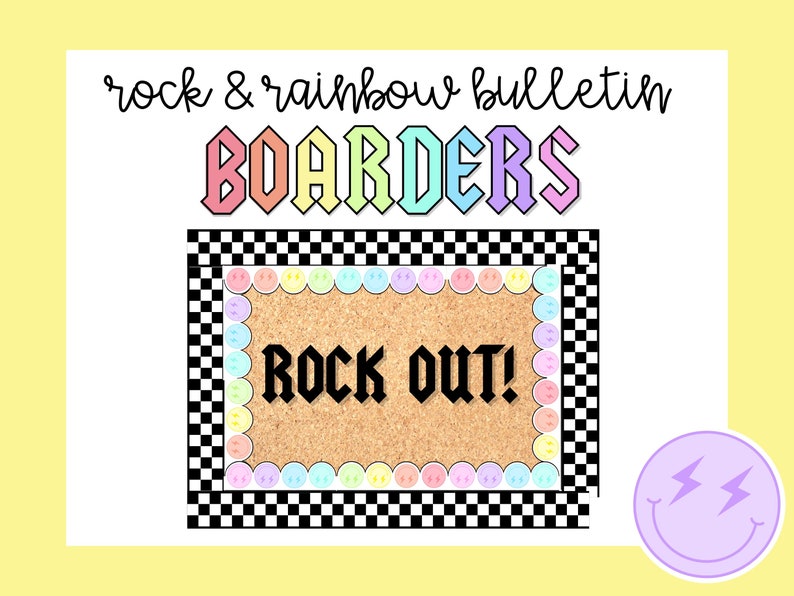 Rock and Rainbow Bulletin Board Borders - Etsy