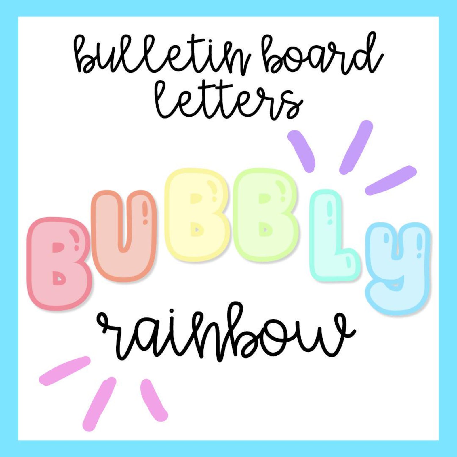 Bubbly Rainbow Bulletin Board Letters - Etsy
