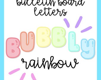 Simple Rainbow Classroom Decor - Bulletin Board Letters - Etsy