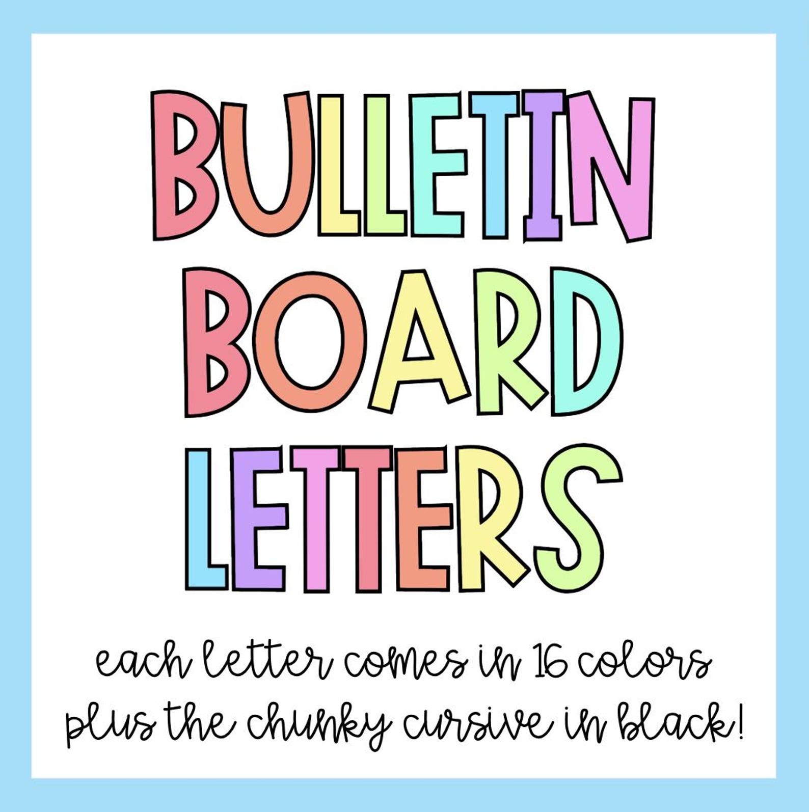 Simple Rainbow Classroom Decor - Bulletin Board Letters - Etsy