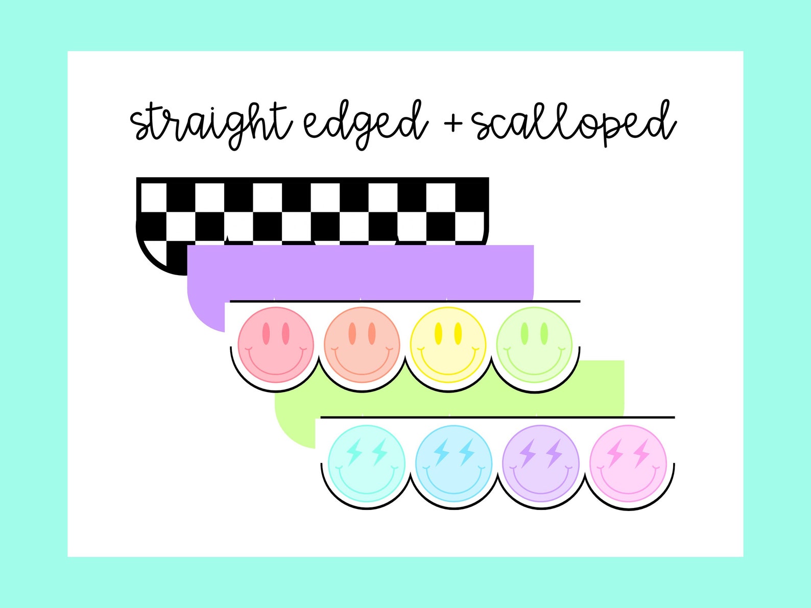 Rock and Rainbow Bulletin Board Borders - Etsy