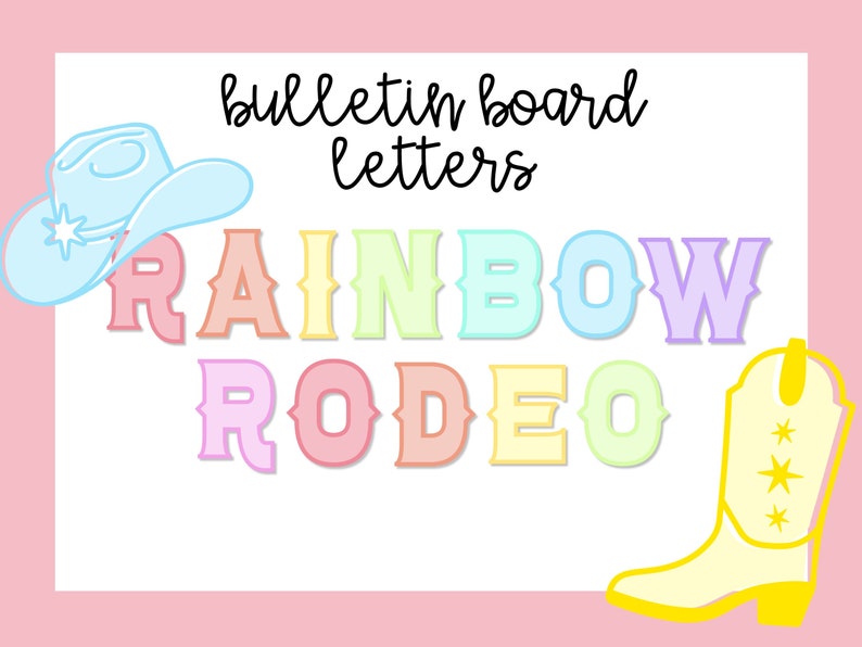 Rainbow Rodeo Bulletin Board Letters - Etsy