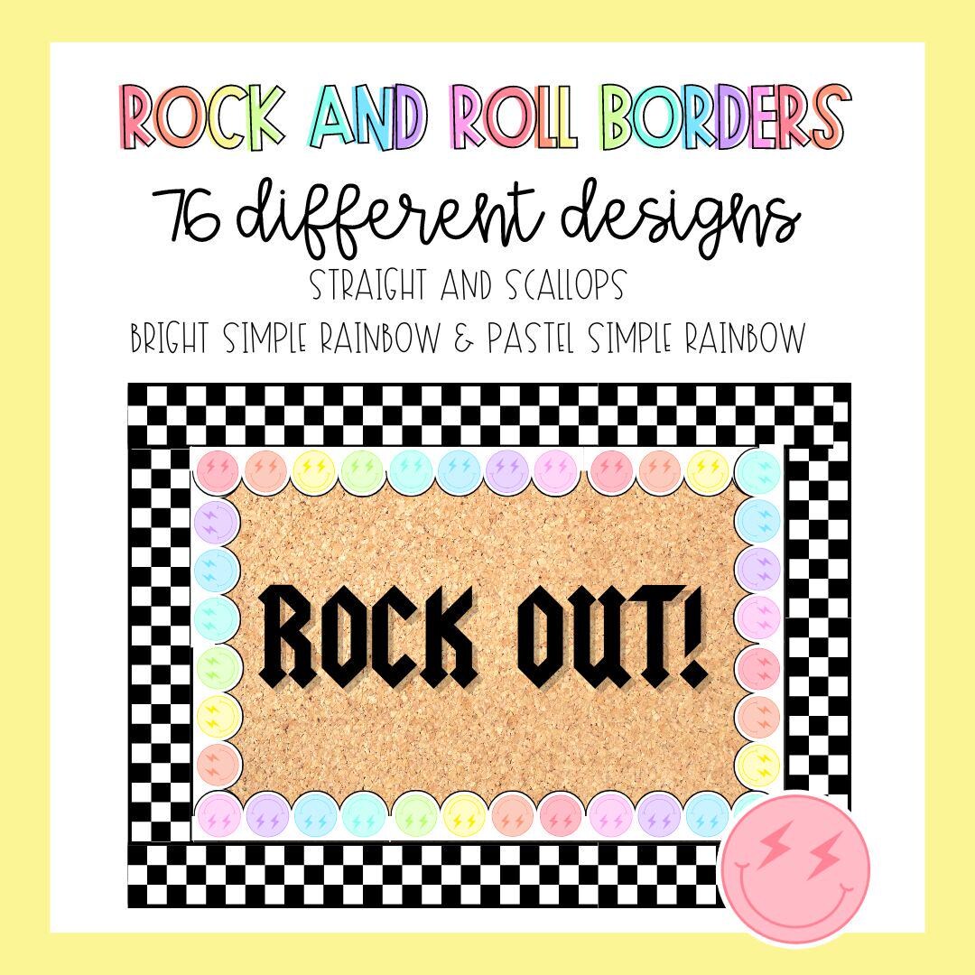 Rock and Rainbow Bulletin Board Borders - Etsy