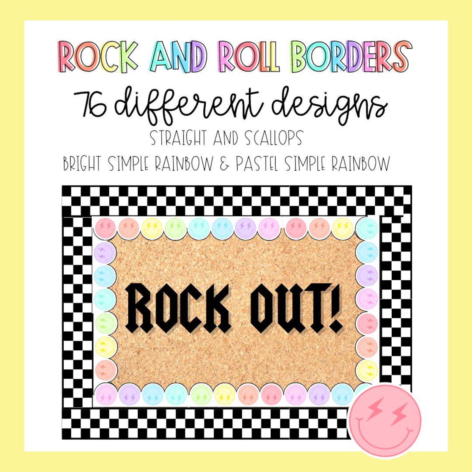 Rock and Rainbow Bulletin Board Borders - Etsy