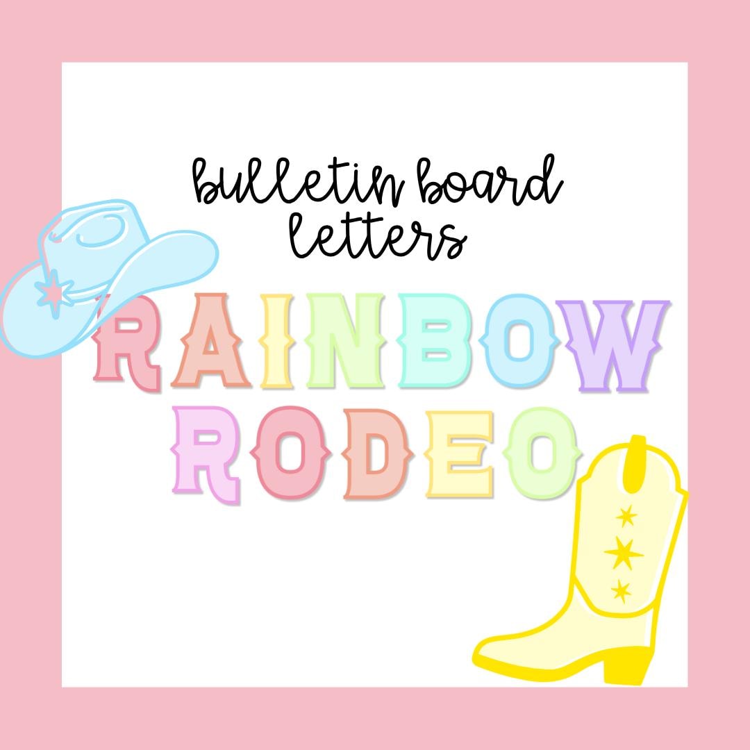 Rainbow Rodeo Bulletin Board Letters - Etsy