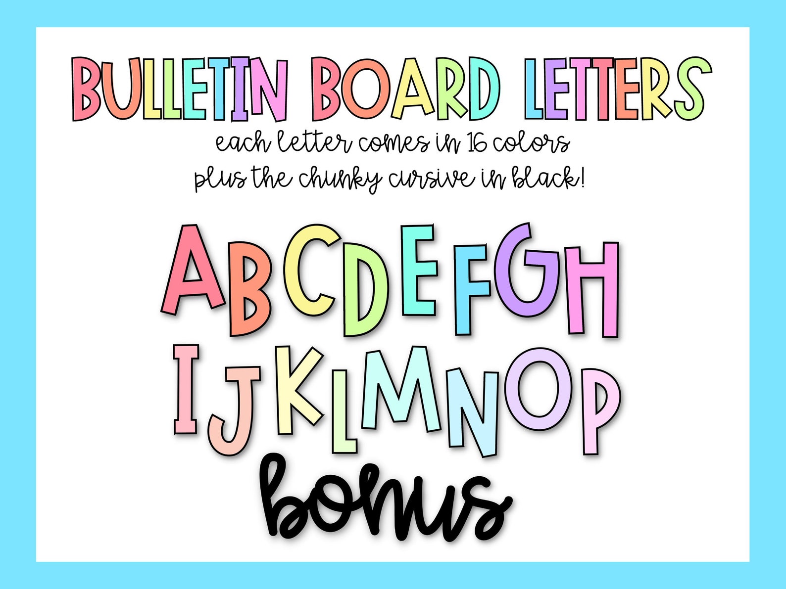 Simple Rainbow Classroom Decor - Bulletin Board Letters - Etsy