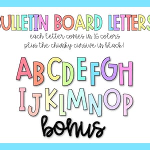 Simple Rainbow Classroom Decor - Bulletin Board Letters - Etsy