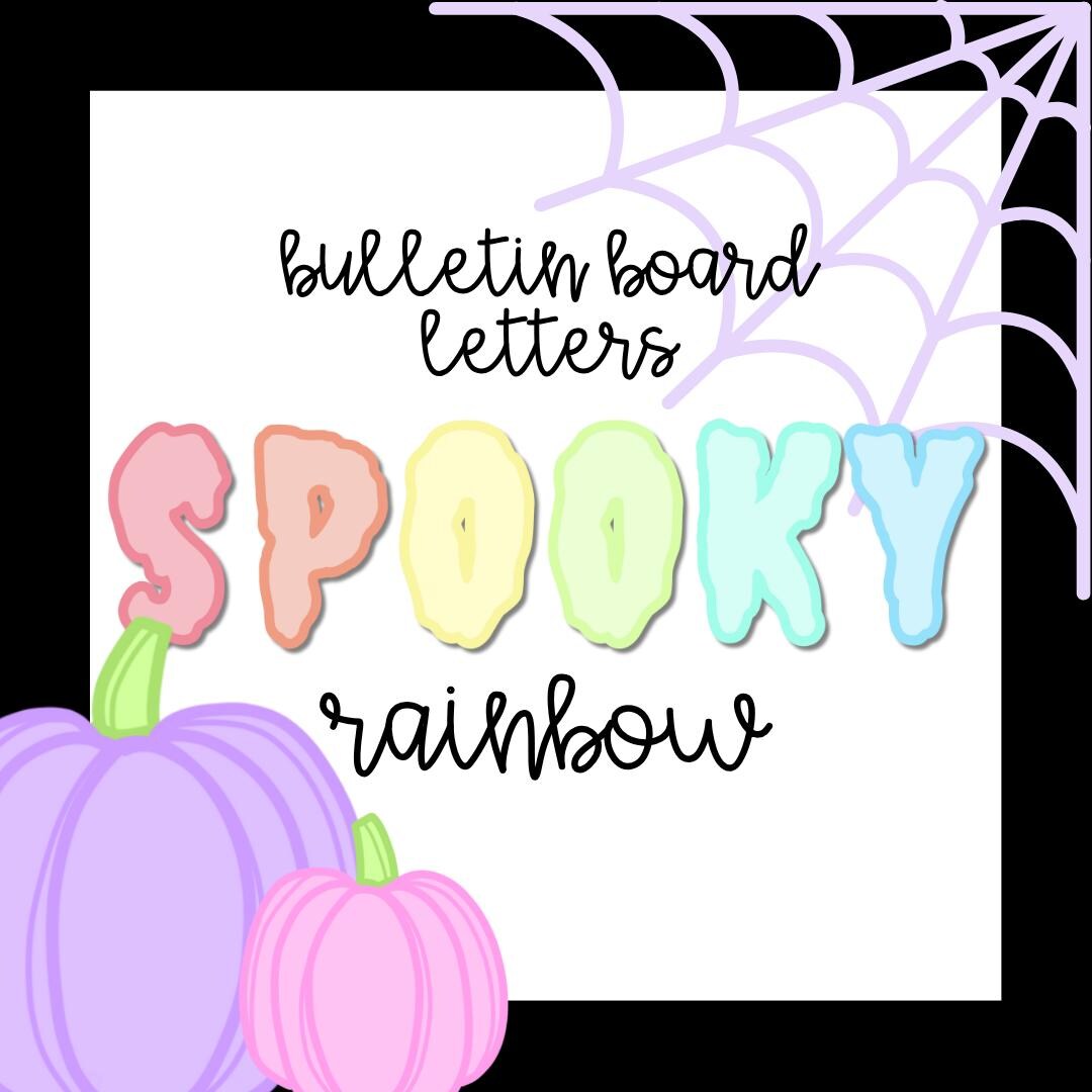 Spooky Rainbow - Bulletin Board Letters - Etsy