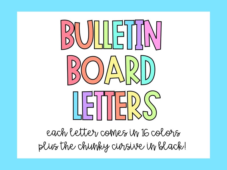 Simple Rainbow Classroom Decor - Bulletin Board Letters - Etsy