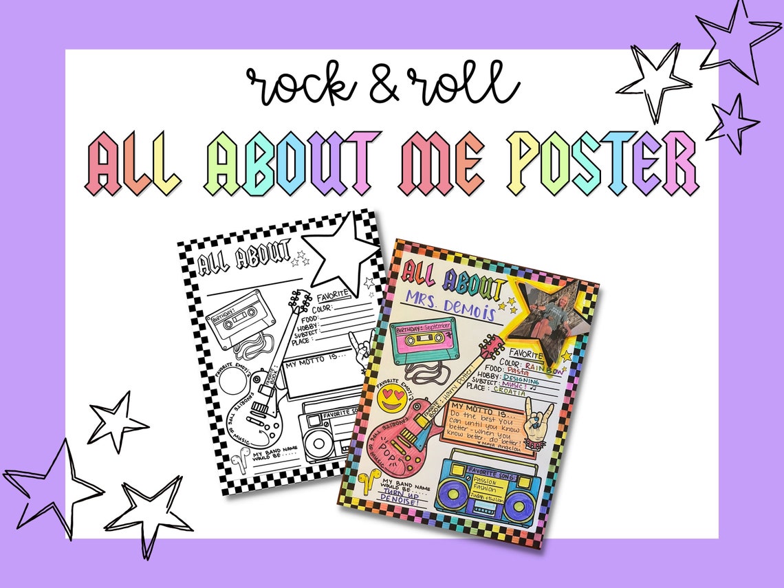 Rock and Rainbow - All About Me Poster - Etsy