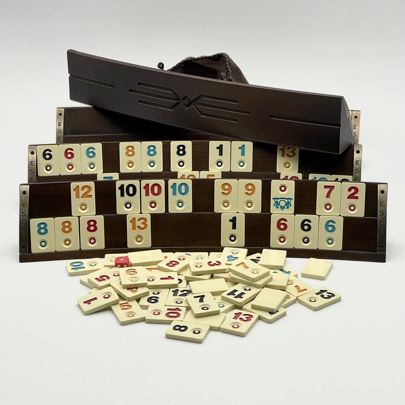 Personalized Wooden Oval Rummikub Set, Rummy Cube Game Oval Shaped ...