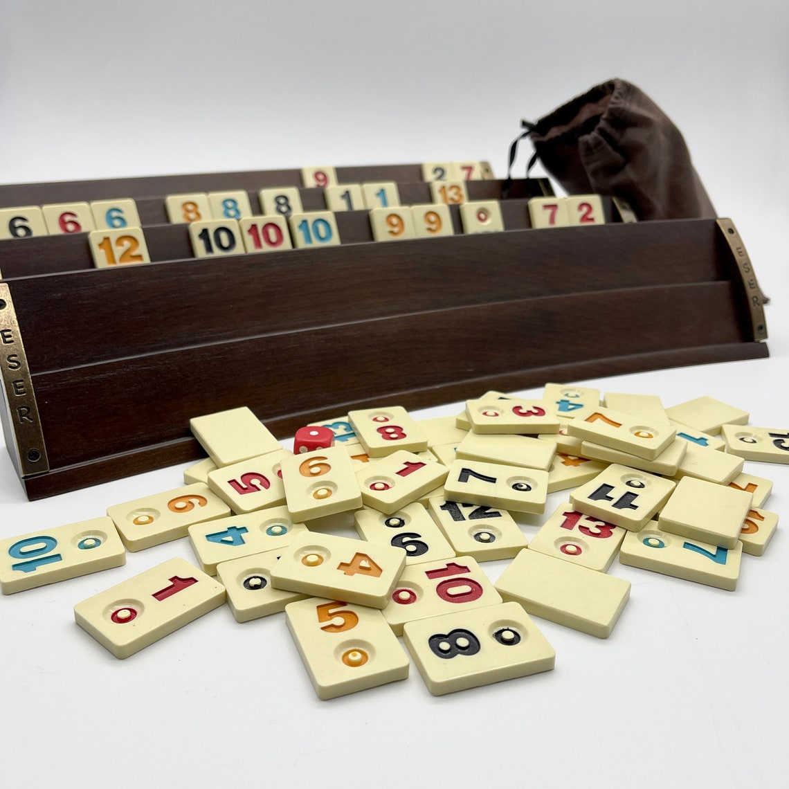 Personalized Wooden Oval Rummikub Set, Rummy Cube Game Oval Shaped ...
