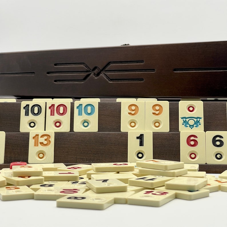 Personalized Wooden Oval Rummikub Set, Rummy Cube Game Oval Shaped ...