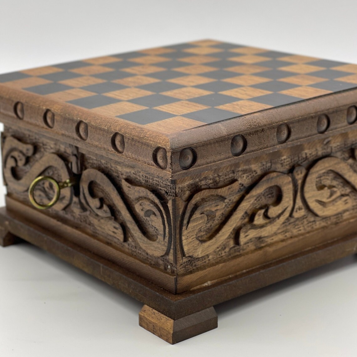 Personalized Boxed Puzzle Chess Set With Hidden Compartment With Chess ...