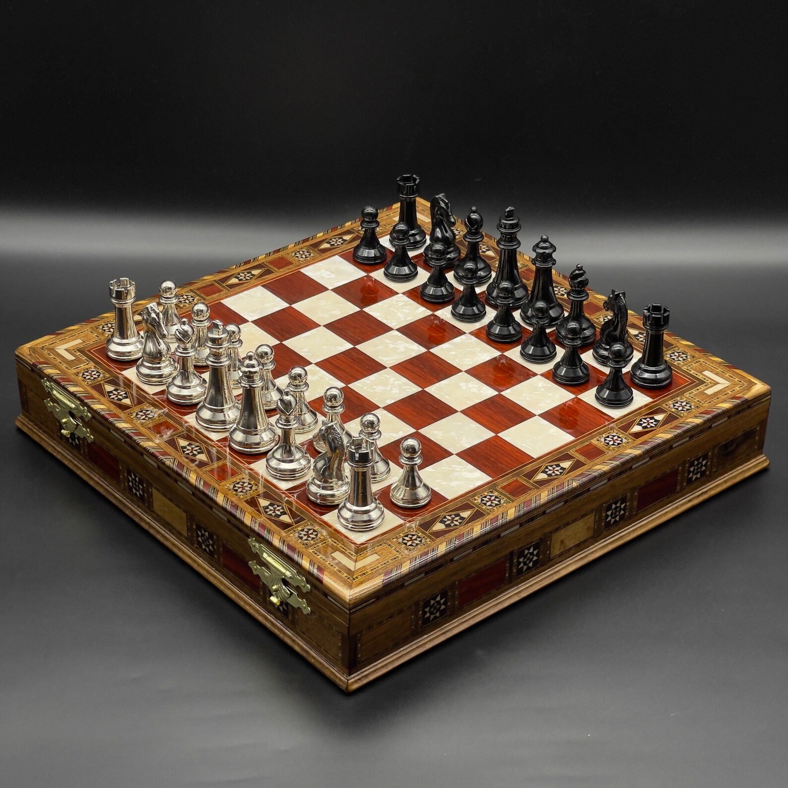 15 Luxury Chess Set, Personalized Wooden Chess Board With Storage Metal ...