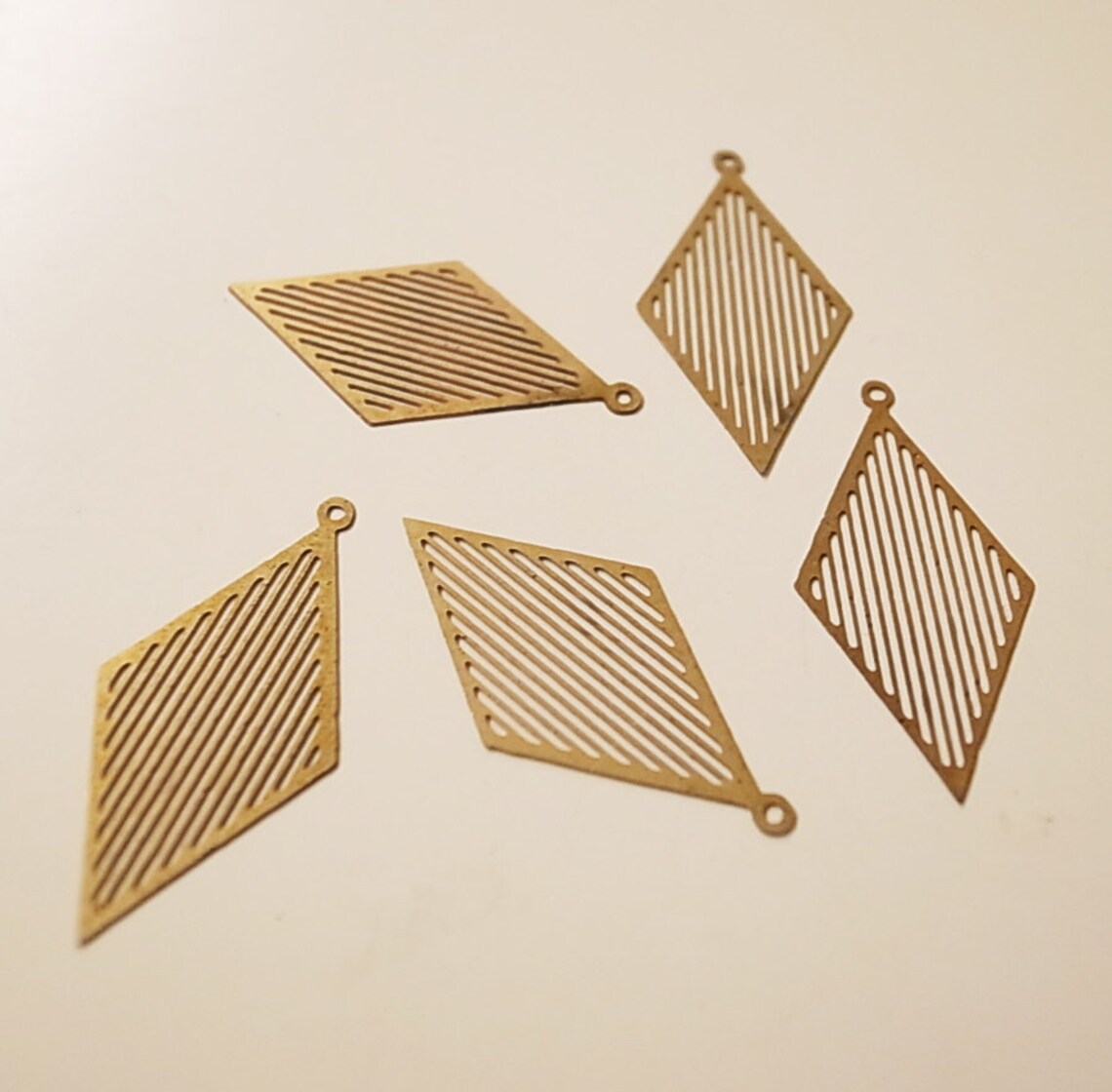 25 Newly Made Raw Brass Die Cut Metal Geometric Pop Art Charm in ...